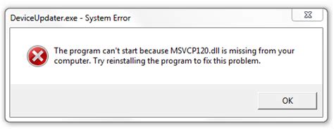 Windows Error Message Missing MSVCP Dll File Native Instruments