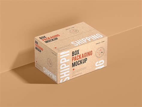 Free Premium Shipping Box Packaging Mockup Design Mockup Planet