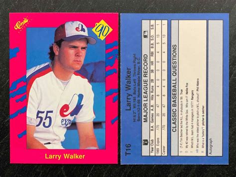 1990 Larry Walker Rookie Card Choice Montreal Expos Fleer Donruss Score Ebay