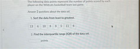 solved the following data points represent the number of points scored