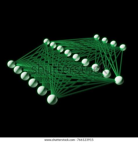 Artificial Neural Network Structure Model Toned Stock Illustration