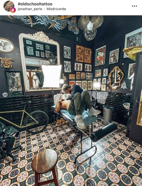 Rendering Aesthetic Architecture Decoração De Estúdio Estúdio De Tatuagem Projeto De Barbearia