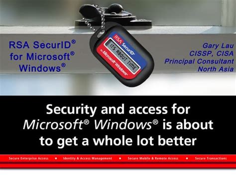 Rsa Secur Id For Windows Ppt