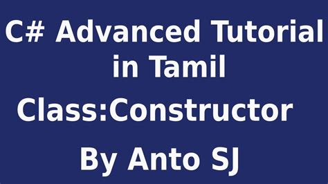 c advanced tutorial in tamil constructor with example youtube