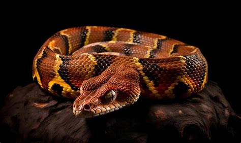 Premium Photo Ball Python Firefly Morph Or Mutation Isolated Balck Background