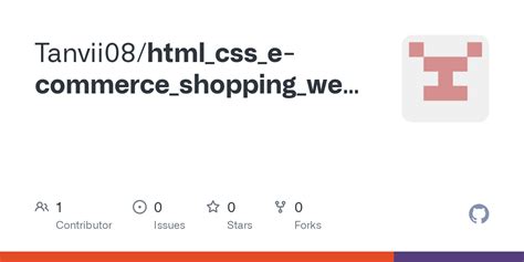 Github Tanvii Html Css E Commerce Shopping Website