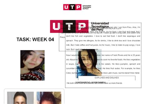 AC S04 Week 04 Writing Task Assignment A Day Off OUR LIKES AND DISLIKES TASK WEEK 04