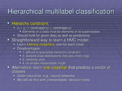 PPT Decision Trees For Hierarchical Multilabel Classification A