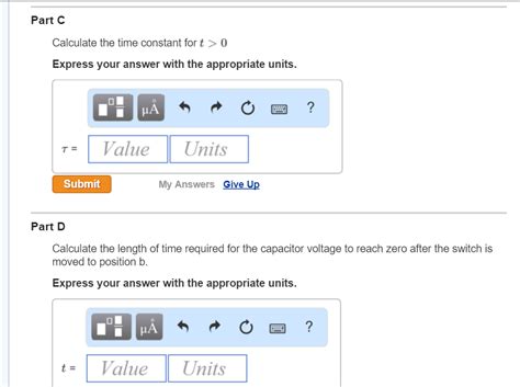 Solved Problem Part A Calculate The Initial Voltage On Chegg Com