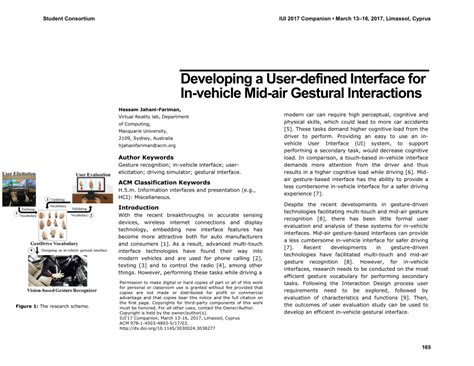 Pdf Developing A User Defined Interface For In Vehicle Mid Air Gestural Interactions