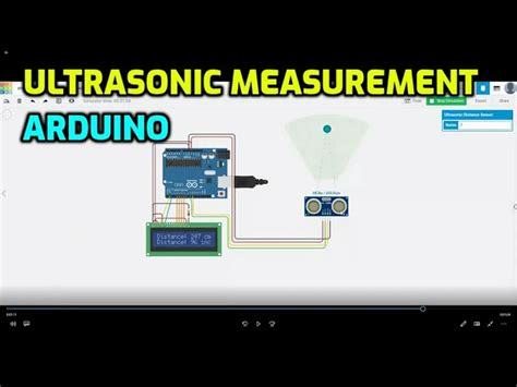 Tinkercad Arduino Ultrasonic Distance Measurement On X LCD