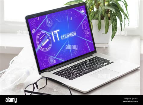 E Learning Concept It Online Course Via Laptop And Lecture On Notepad