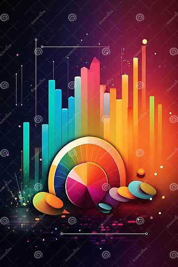 Data Visualization Charts Diagrams Vibrantly Illustration With