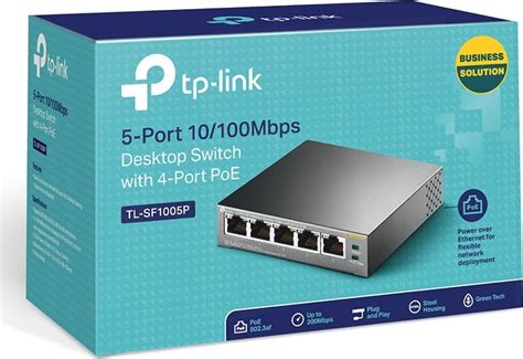 Коммутатор TP-Link TL-SF1005P купить | ELMIR - цена, отзывы, характеристики