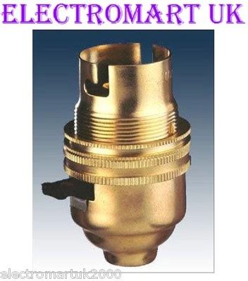 Brass Switched Lamp Light Bulb Holder Bc Bayonet Cap 12 Screw Thread