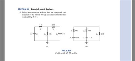 solved using branch current analysis find the magnitude