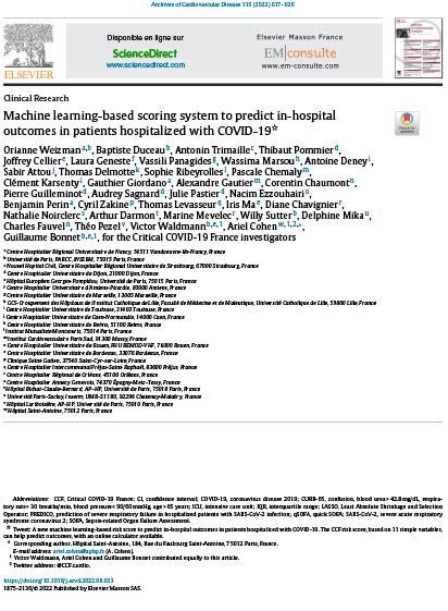 machine learning based scoring system to predict in hospital outcomes