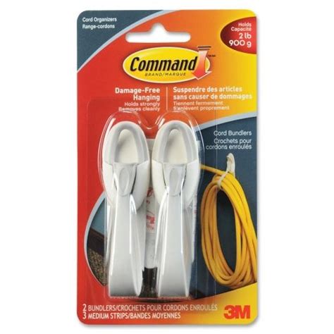 3m cable bundler with command adhesive white 2 pack