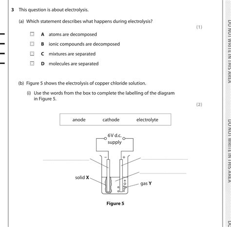 Gcse Edexcel Chemistry The Process Of Electrolysis This Question Is About Electroly
