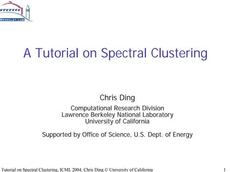 Icml2004 Tutorial On Spectral Clustering Part I Pdf Physics Science