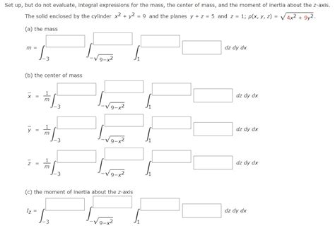 Solved Set Up But Do Not Evaluate Integral Expressions For Chegg Com