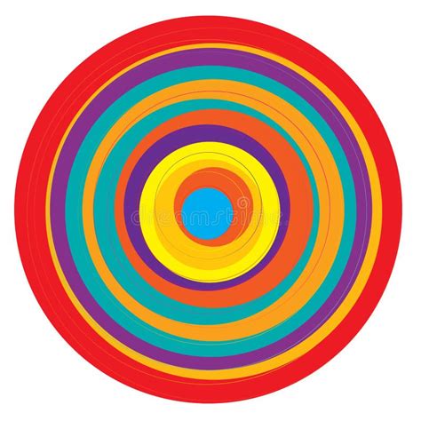 Random Colorful Concentric Circles Rings Stock Vector Illustration