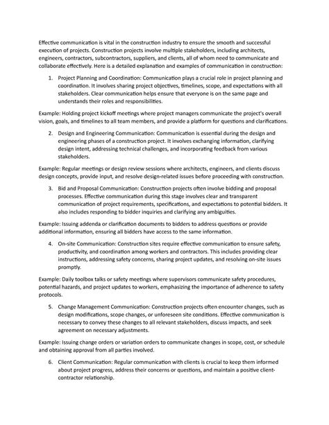 Communication In Construction Effective Communication Is Vital In The Construction Industry To