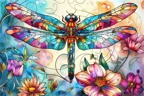 Colorful Dragonfly Art Graphic By Sun Sublimation · Creative Fabrica