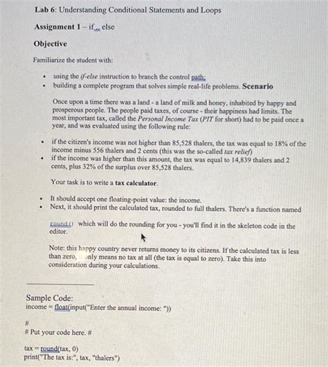 Solved Lab Understanding Conditional Statements And Loops Chegg