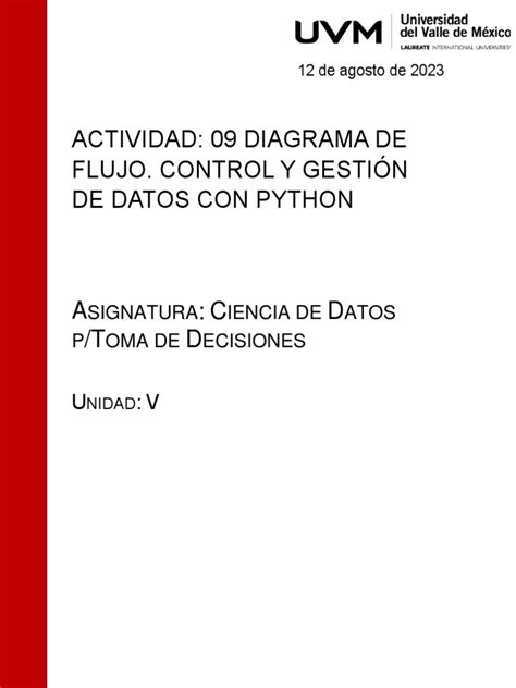 A9 Diagrama De Flujo Gestion Y Control De Datos Pdf Python Lenguaje De Programación
