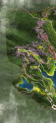 2022新ps山体公园彩平psd素材乡村花海环湖公园彩平图ps分层素材4829857288 花瓣网