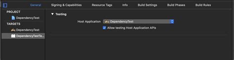 Xcode How Do I Add A Framework Dependency To A Test Target Stack