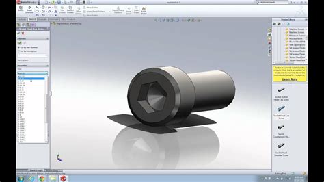 Solidworks How To Generate A Screw With The Toolbox YouTube