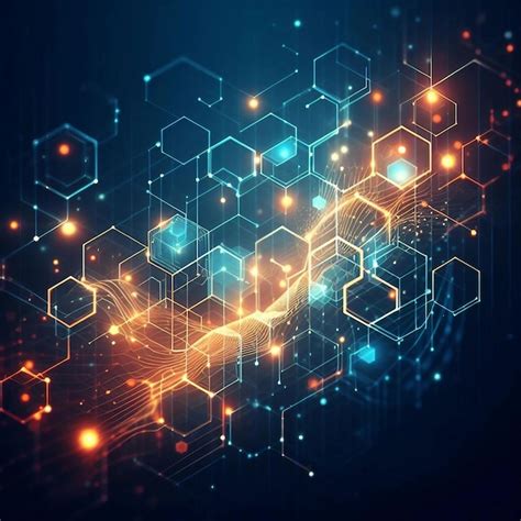 Premium Photo Glowing Abstract Hexagon Pattern Background