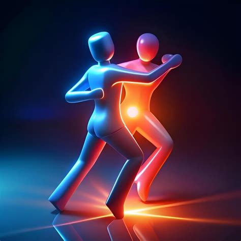 Dynamic 3d Illustration Of A Couple Dancing Representing Partnership Dynamic 3d Illustration Of A Couple Dancing Representing Partnership