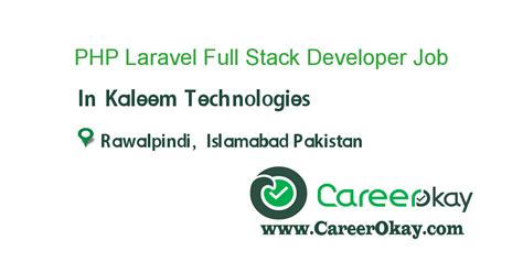 Php Laravel Full Stack Developer Job In Kaleem Technologies In