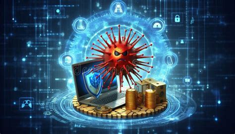 Computer Virus Concept With Malware And Security Imagery Stock