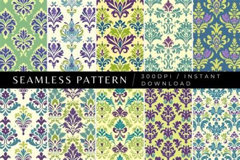 Moris Damask Seamless Patterns Graphic By Inknfolly · Creative Fabrica
