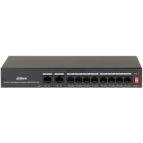 Dahua Pfs3010 8et 65 10 Port Fast Ethernet Switch With 8 Port Poe Konovo Rs