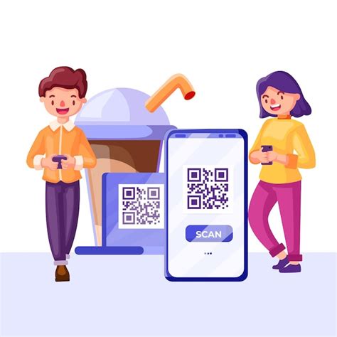 Premium Vector Qr Code Scanning Concept With Characters