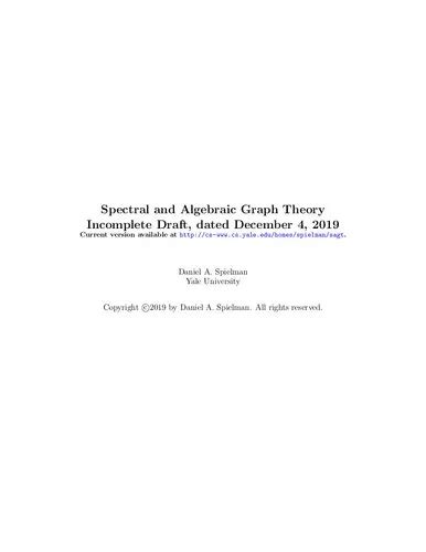 Spectral And Algebraic Graph Theory Download Pdf