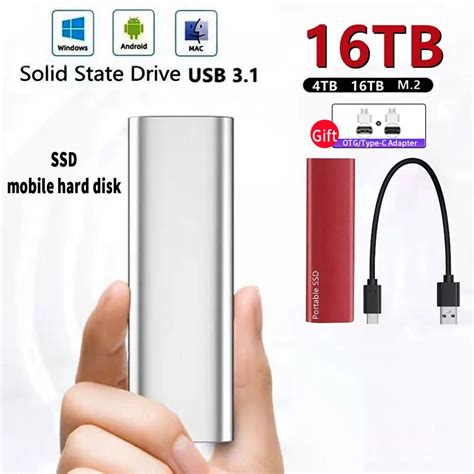 1 테라바이트2 테라바이트 외부 하드 드라이브 디스크 Usb 31 500g 휴대용 솔리드 스테이트 드라이브 Pc 노트북 모바일 저장 장치 용 고속 Type C