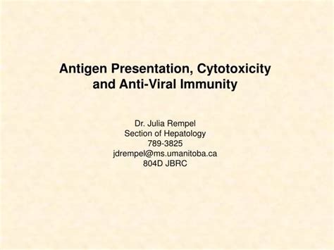 PPT I Antigen Presentation MHC II Presentation MHC I Presentation C Additional