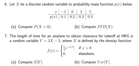 solved 6 ﻿let x ﻿be a discrete random variable to