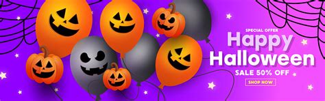 해피 할로윈 판매 파티 초대장 엽서 무서운 공기 풍선 라일락 배경에 박쥐와 별 포스터 계절에 대한 스톡 벡터 아트 및 기타