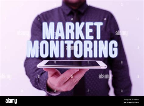 Conceptual Display Market Monitoring Business Approach Supervising Activities In Progress In