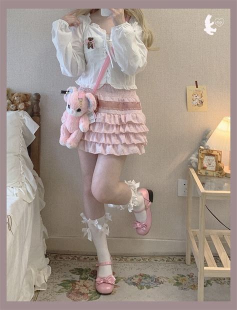 Angel Cake Skirt Ruffled Dollette Coquette Fairycore Kawaii Babe