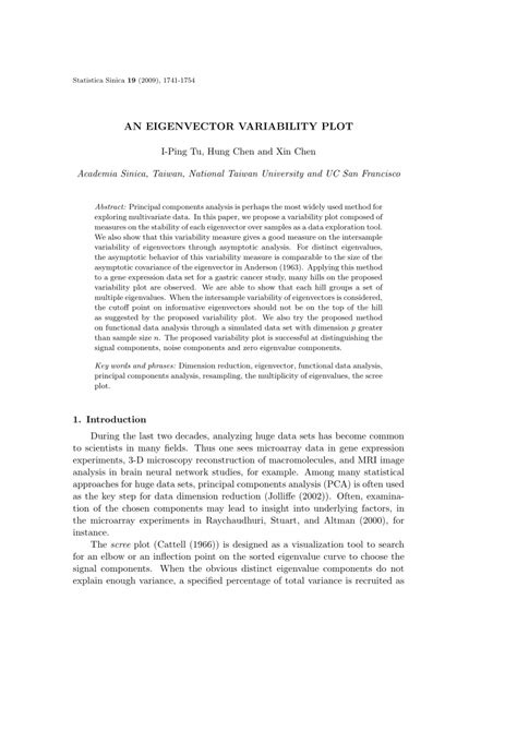 Pdf An Eigenvector Variability Plot