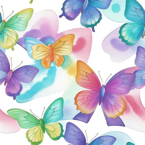 Premium Vector Butterfly Seamless Pattern Cute Colorful Butterflies
