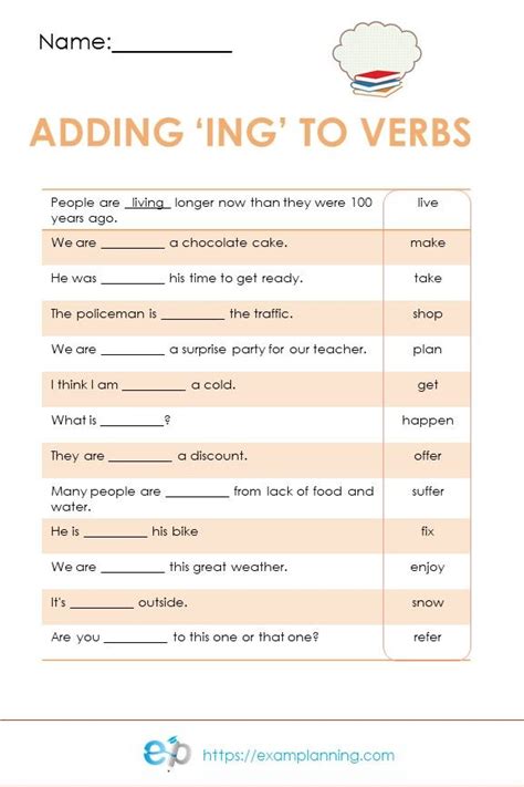 adding ing to a verb